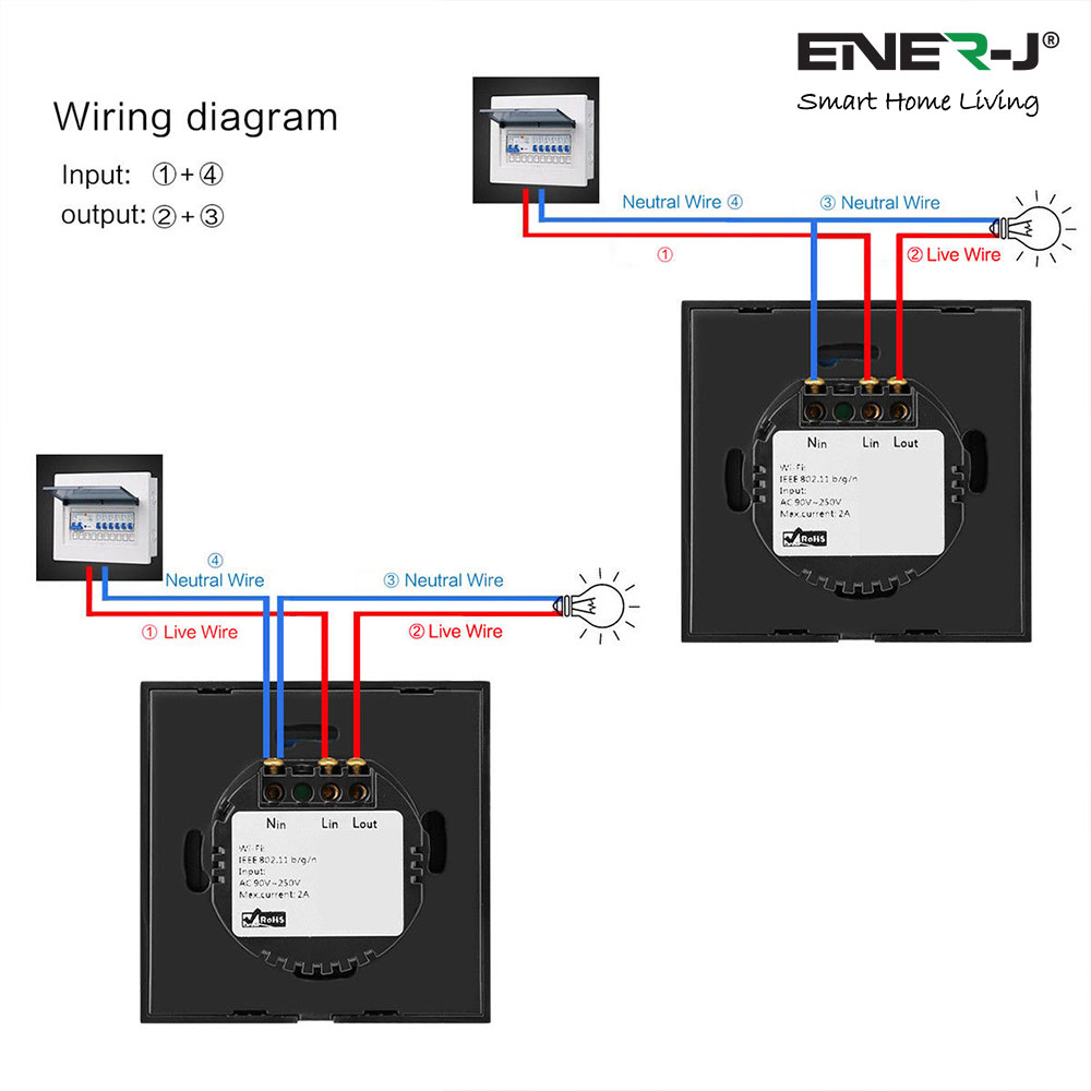 Ener-J Smart 1 Gang Touch Glass Switch – Home Secure Store