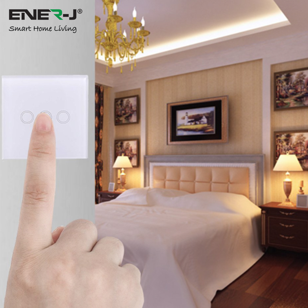 Ener-J Smart 3 Gang Touch Glass Switch – Home Secure Store